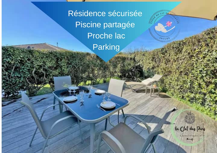 Maison Chaleureuse Proche Lacs & Plage – Piscine - Dune du Pilat