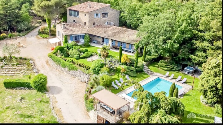 Family House - View, Spa, Heated Pool, Activities - Roussillon