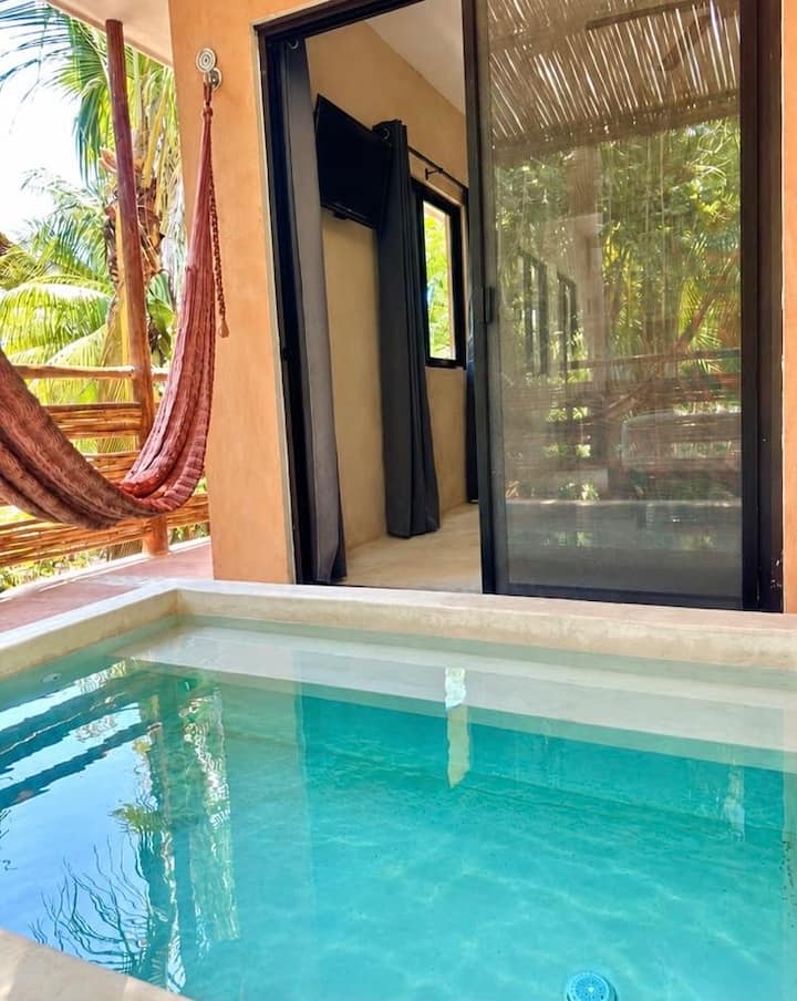Private Pool  King Bed  2 Min To Beach Apt Cota - Holbox