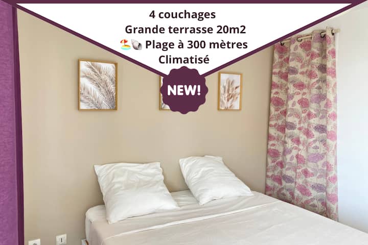40m2 + 20m2 Terrasse Clim Appt Lumineux Rénové - Le Grau-du-Roi