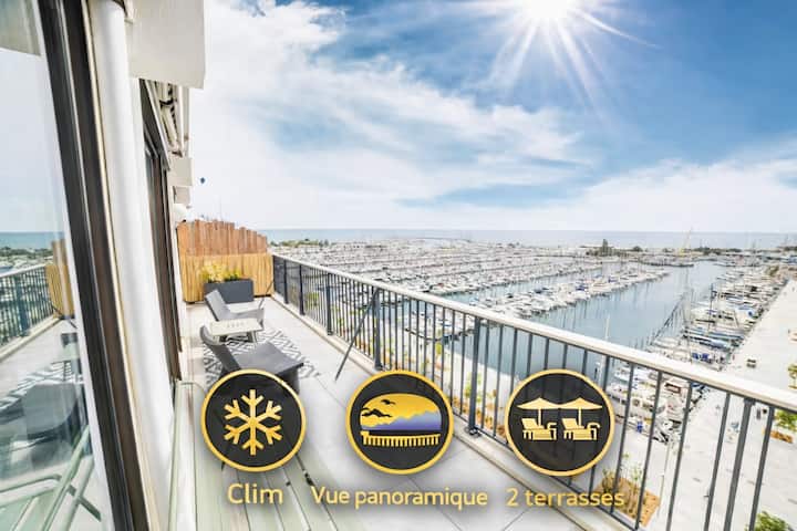 Appt Vue Panoramique Mer Et Port - 2 Terrasses - La Grande-Motte