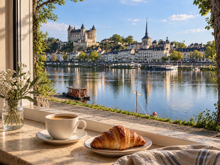 Exceptional View Of The Loire And The Château  2 Bedrooms, Parking - Saumur