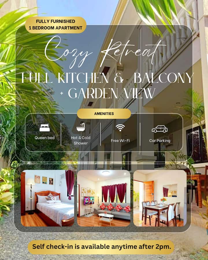 Cozy Retreat W/ Full Kitchen & Balcony+garden View - Liloan