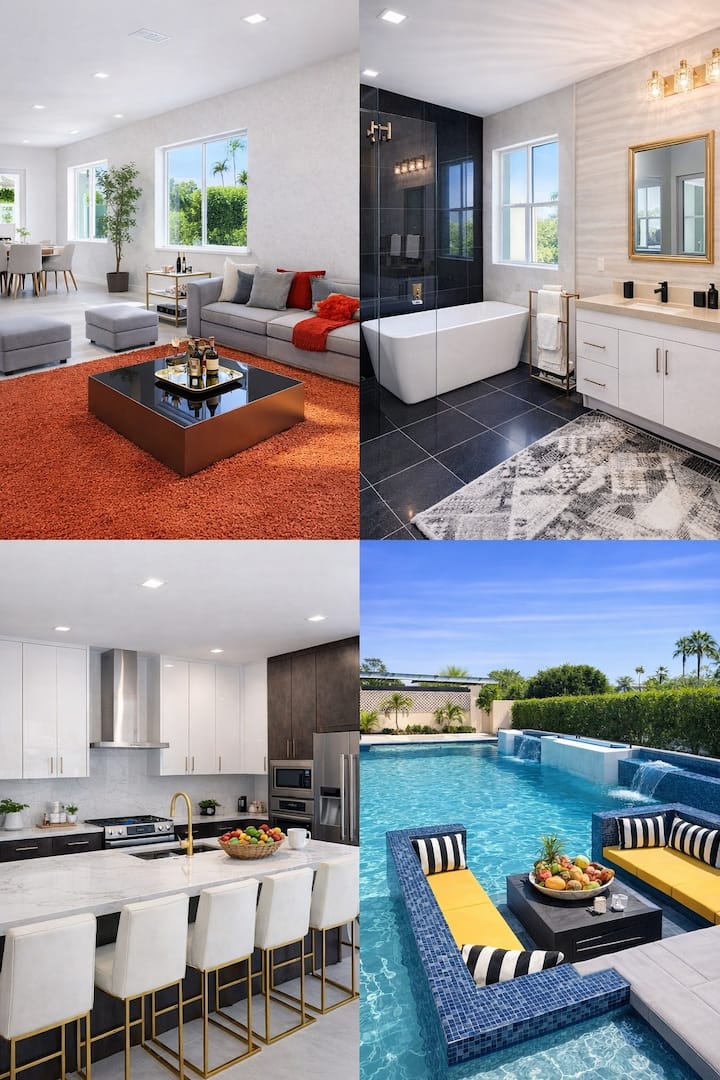 Hideaway Family Stay Sleeps 20 Unique Glass Pool - Coachella, CA