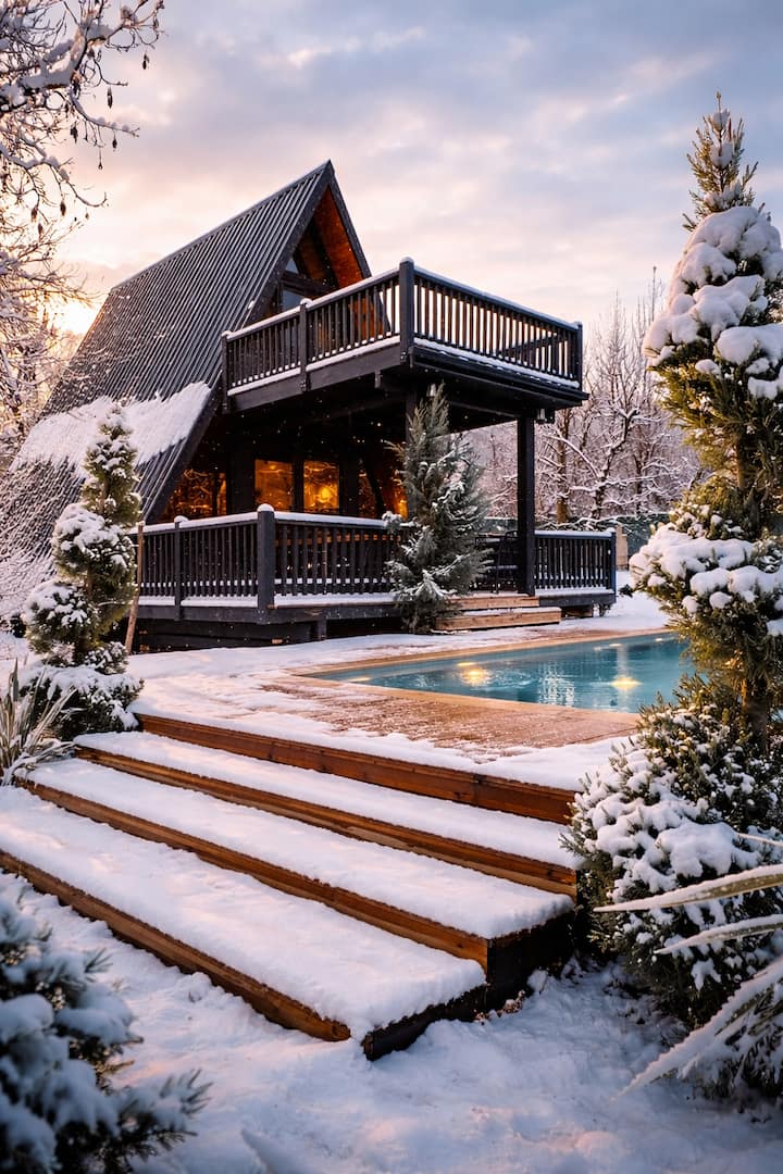 Isıtmalı ÖZel Havuzlu Bungalow - Maşukiye