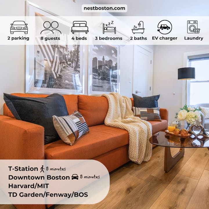 Parking 3br2bth, Cambridge/boston, W&d, Subway, Ac - North End - Boston