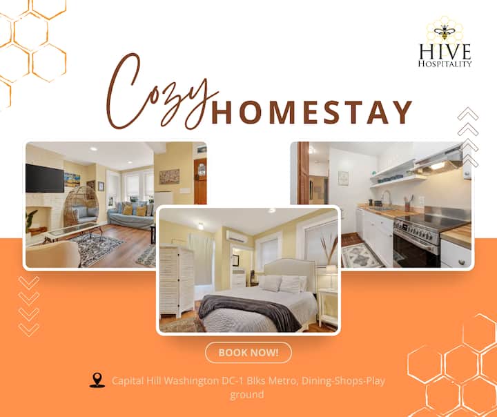 Capitol Hill Dc 1br – Sleeps 5, Metro + Parking - Howard University, Washington