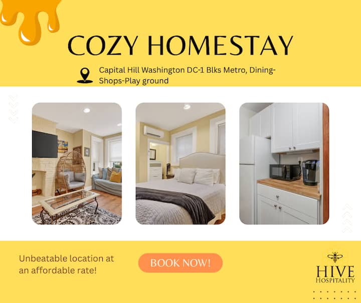 Capitol Hill Dc 1br – Sleeps 5, Metro + Parking - Edgewood, Washington DC
