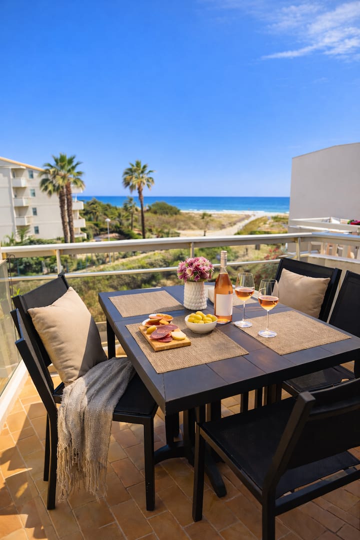 Studio Balcon Vue Mer Direct Plage Piscine - Argelès-sur-Mer