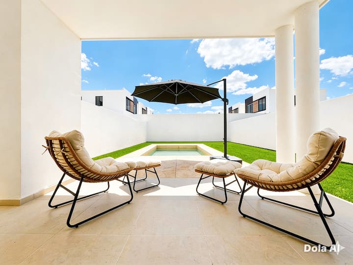 ÁNgeles : Grande Maison Avec Piscine à Conkal, Yuc - Yucatán