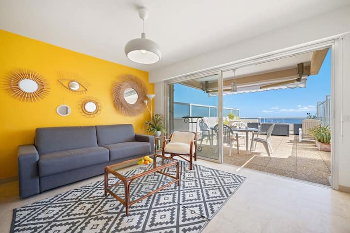 Le Neptune Appartement Vue Mer Parking Privé - Menton