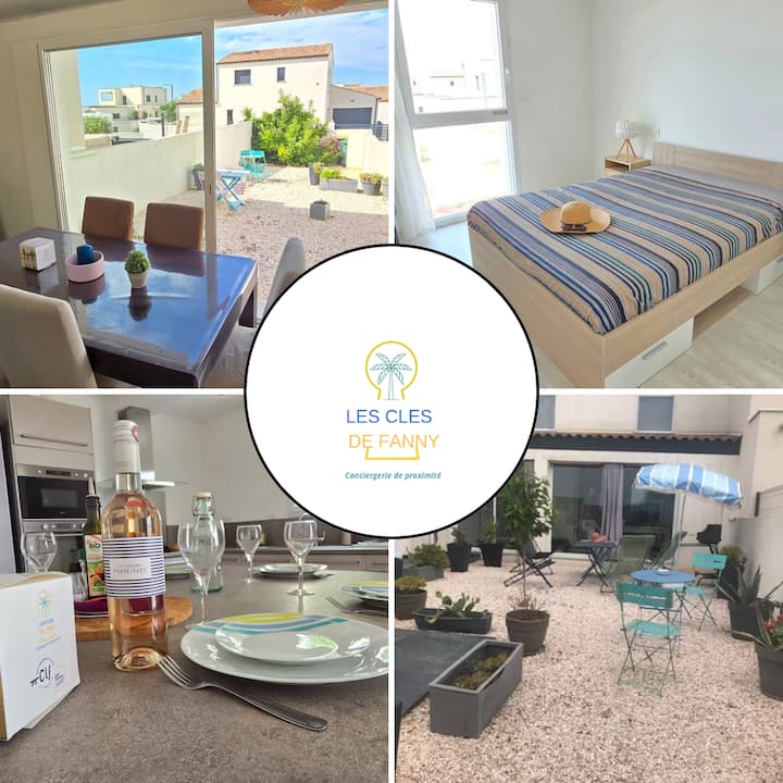 Villa Méditerranée : 4 Chambres, Clim, Proche Mer - Sérignan