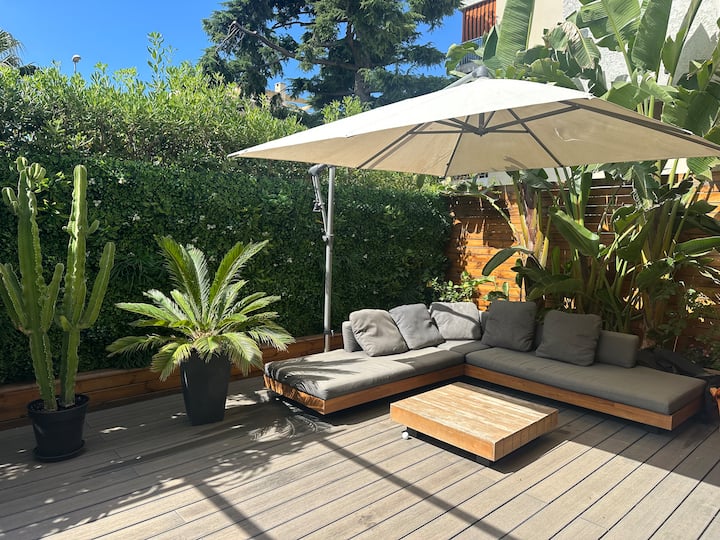 App Avec Jardin à 50 M Des Plages Et Restaurants - Saint-Laurent-du-Var