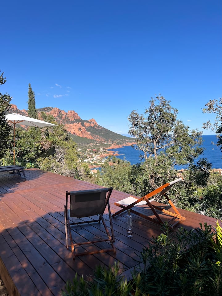 Villa Bohème Vue Mer, Jardin Privé Antheor - Théoule-sur-Mer