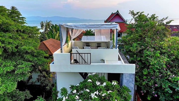Charu Bay Sea View Roof Top Villa Beachside - Ko Pha Ngan