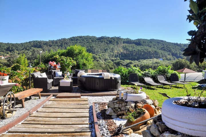 Casa Santamaría /Relax/vistas/jacuzzi/bbq/jardin - Noia