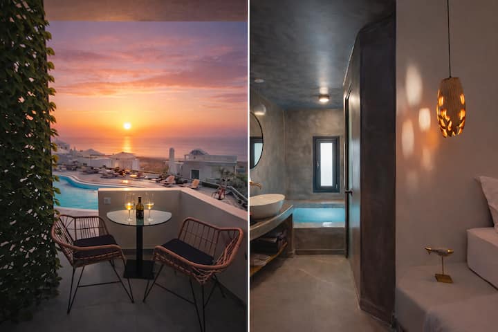 Executive Suite - Luxurious Private Indoor Hot Tub - Santorini