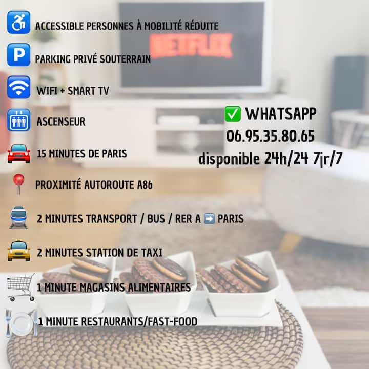 Cosyappartrueil 50m2 & Parking (En Supplément 5€) - Nanterre