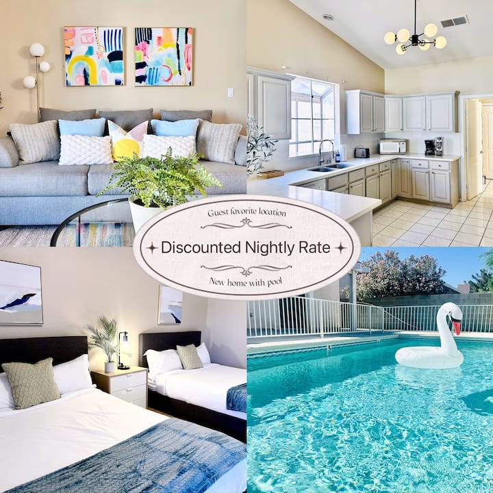 5 Min To Strip Chic 4 Br 5 Beds With Pool - Las Vegas Strip, NV