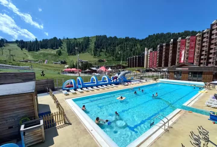 Studio Plagne-bellecôte Skis Aux Pieds Vue Piste 1 - Belle Plagne