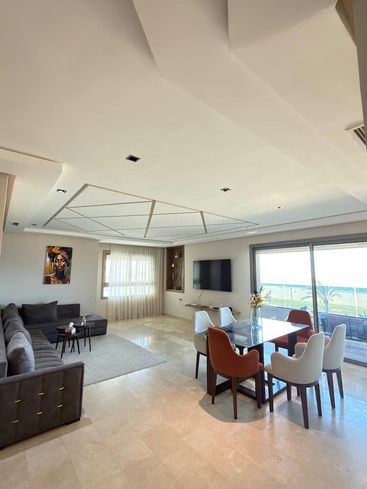 Appartement Standing 3 Chambres +Terrasse Vue Mer - Tanger