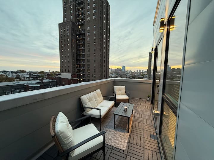 Private Balcony | Gorgeous Center City Bilevel Apt - Logan - Philadelphia