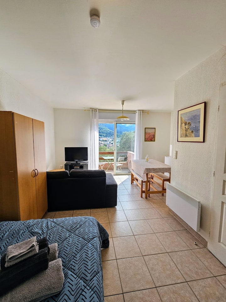 Jolie Studio Vue Splendide Restonica Et Citadelle - Lac de Goria