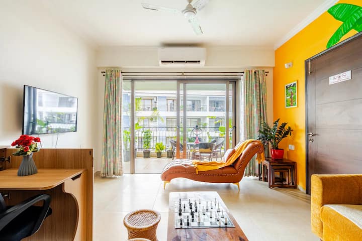 Garden View Retreat- 1bhk W/jacuzzi/pools/sauna - Goa