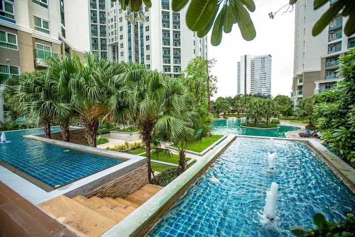 Lovely1bedroom2beds/big Pool/300m. To Mrt&joddfair - Bangkok