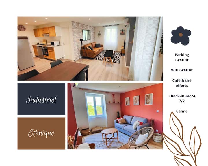 2en1 Spacieux: 12 Pers,clim,park,check 24/24,wifi - Clermont-Ferrand