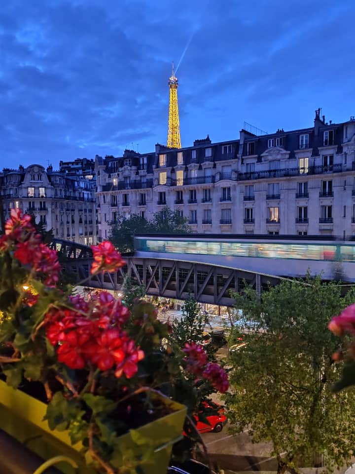 Vue Tour Eiffel Appart Familial - Párizs