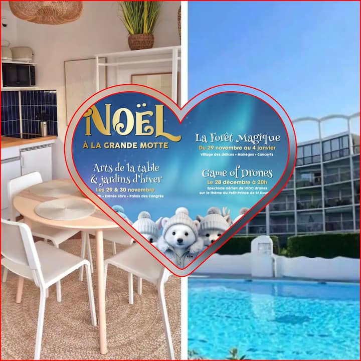 Studio Belles Plages 1 èRe Ligne Climatisé - La Grande-Motte