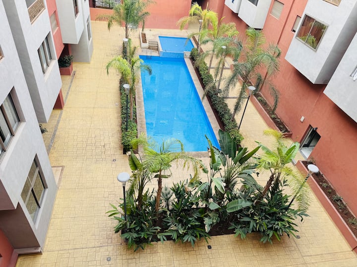 Appart 2 Chambres Spacieux Avec Piscine Accessible - Marrakesh