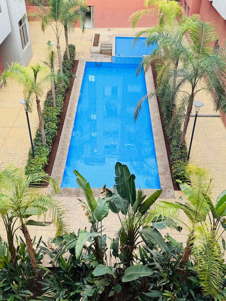 Appart 2 Chambres Spacieux Avec Piscine Accessible - Marrakech