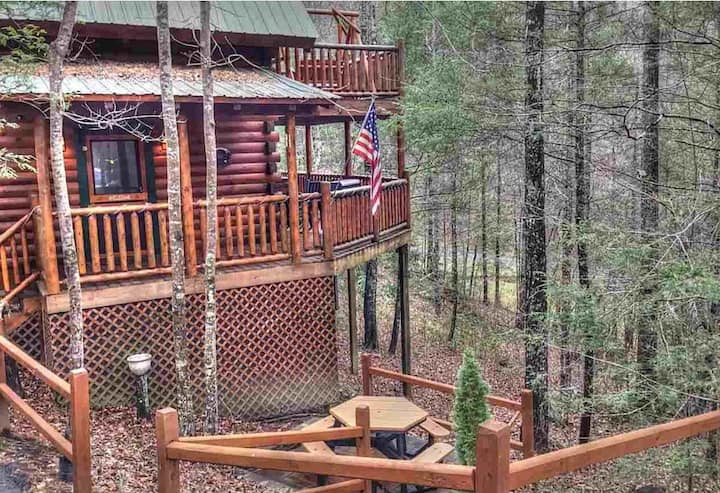 Secluded Log Cabin/hot Tub/pool/ Ping Pong Table - Townsend, TN