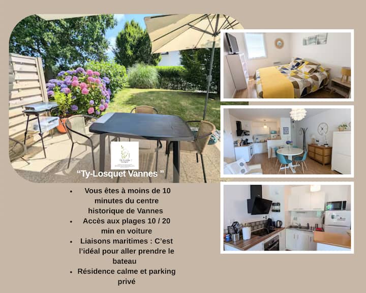 10 Min De Vannes * Parking Privé* Terrasse - Baden, France