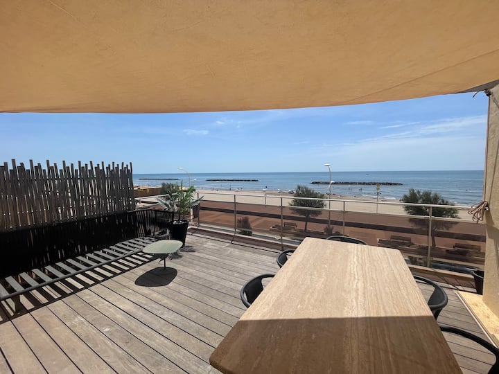 Face à La Mer, Terrasse , Parking, Clim, Wifi. - Valras-Plage