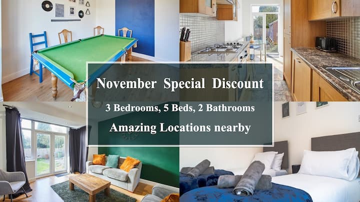 Spacious 3br York House/sleep6/en Suite/pool Table - York