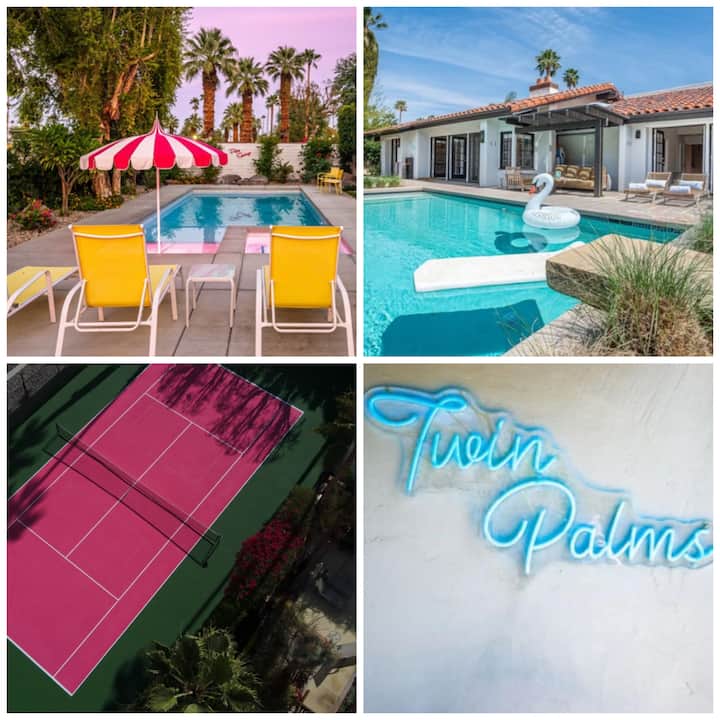 2 Homes To Share! 2 Pools And Pink Tennis Court! - Palm Springs