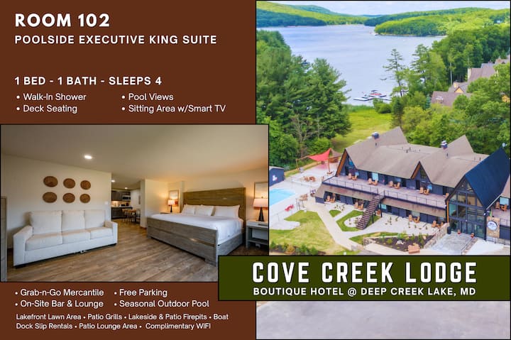 Cove Creek Lodge: 102 Poolside Executive King - Deep Creek Lake, MD