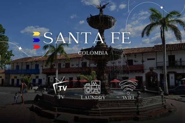 House+hot Water+tv+laundry+jacuzzi+kitchen@santafe - Santa Fé de Antioquia