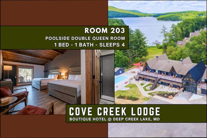 Cove Creek Lodge: 203 Poolside Double Queen Room - Deep Creek Lake, MD