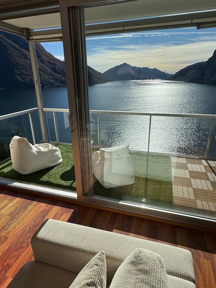 Attico Con Vista Panoramica Sul Lago - Due Camere - Lugano