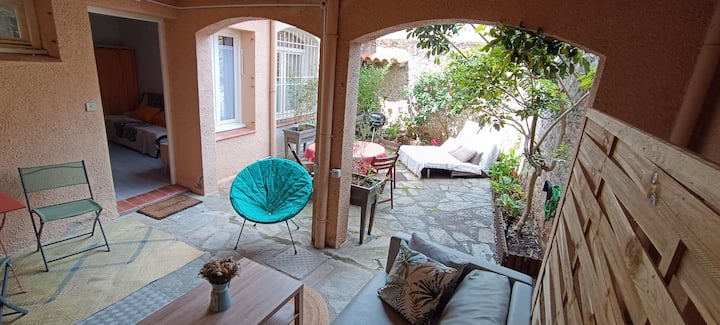 Le Studio Du Poble - Grand Patio - Cœur De Ville - Argelès-sur-Mer