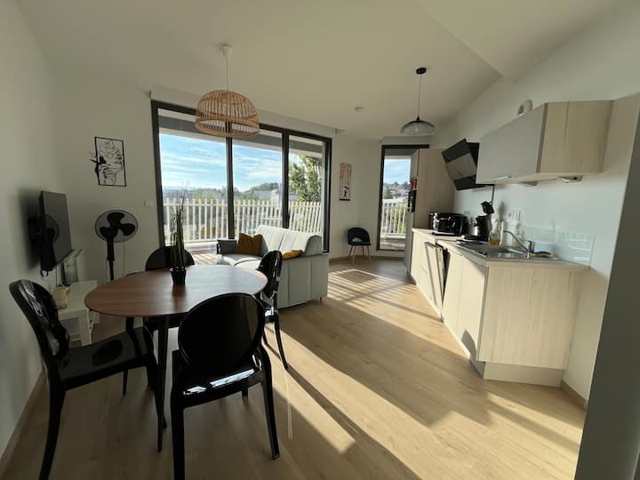 F2 Neuf Avec Terrasse, Garage, Wifi, Plein Centre - Chamalières