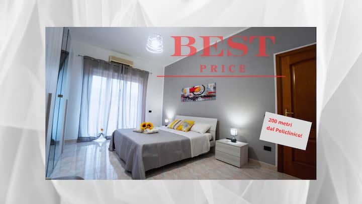 Apartment For 5 C/o Policlinic, A/c And Wi-fi - Messine