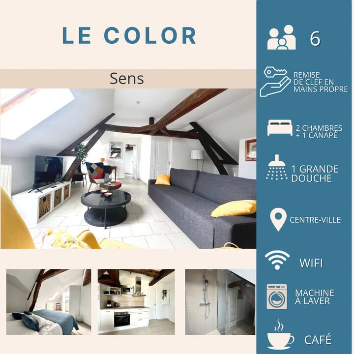 Le Color- Centre-ville Parking Et Boulangerie - Sens