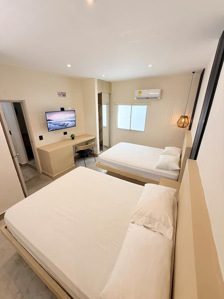 Great Estudio Centro – A/c+cocina+netflix+hotwater - 聖塔馬它