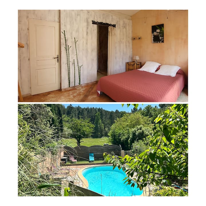 Chambre Terrasse Et Entrée Privée Piscine Parking - Barjac