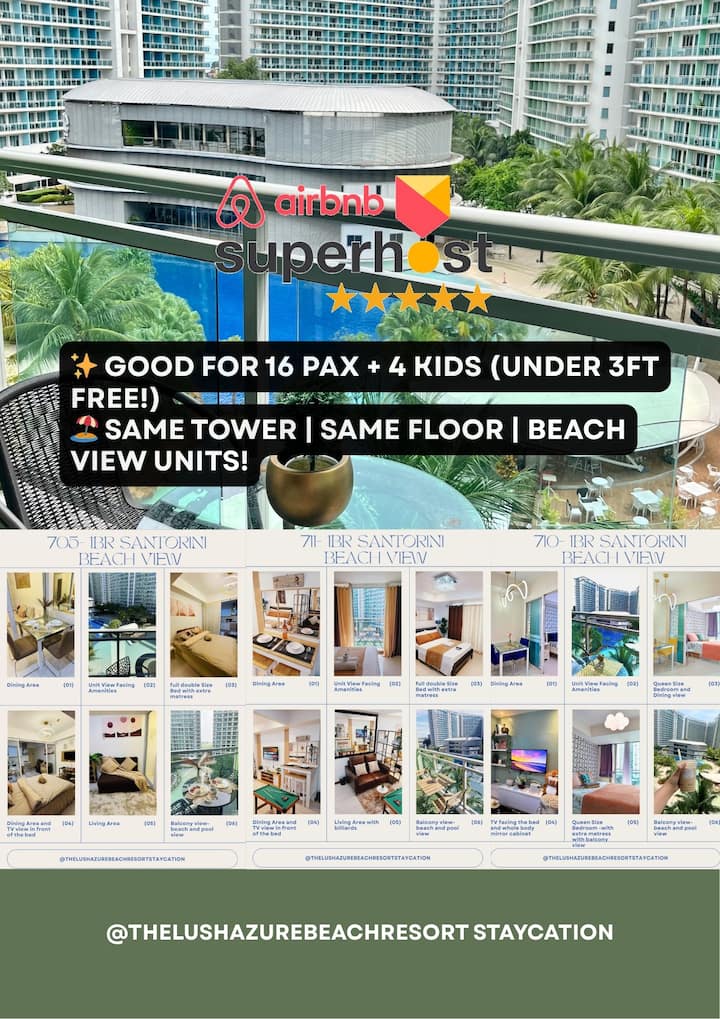 Azure Beachfront Stay | 16 Pax | Same Floor Units - Las Piñas